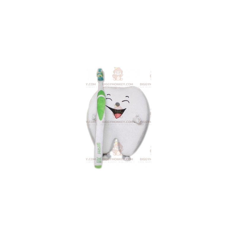 Giant White Tooth BIGGYMONKEY™ Mascot Costume Sizes L (175-180CM)
