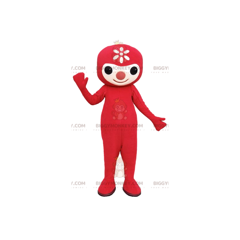BIGGYMONKEY™ Little Red Man With Cute Nose Mascot