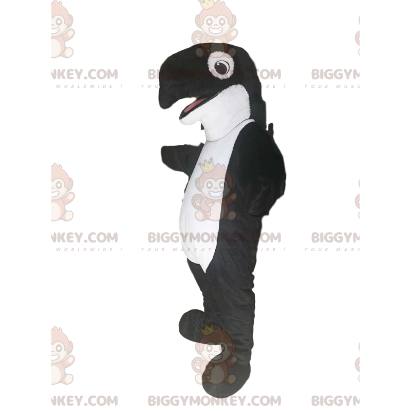 Black and White Orca BIGGYMONKEY™ Mascot Costume. Sizes L (175-180CM)
