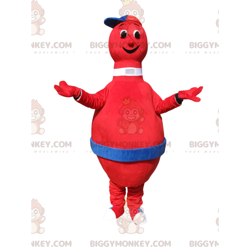 Very Smiling Red Skittle BIGGYMONKEY™ Mascot