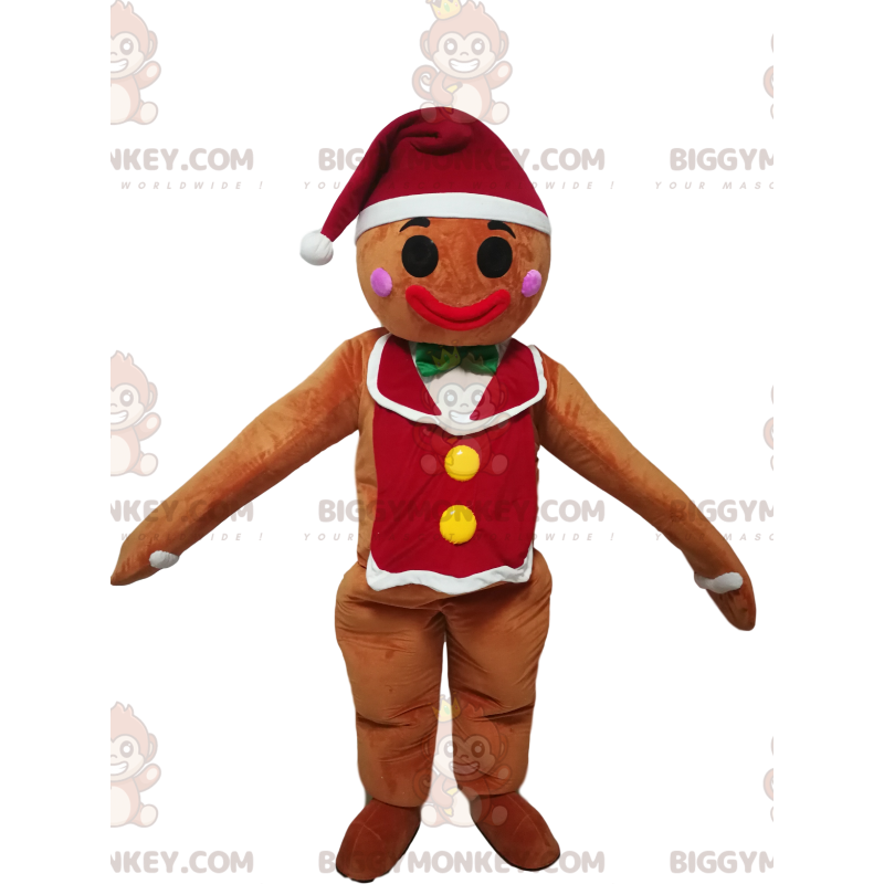 BIGGYMONKEY™ Gingerbread Man Mascot Costume with