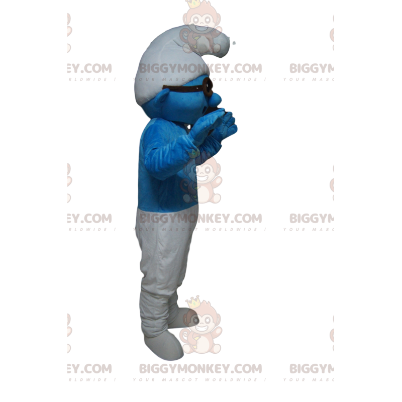 BIGGYMONKEY™ Mascot Costume Blue and White Smurf Sizes L (175-180CM)