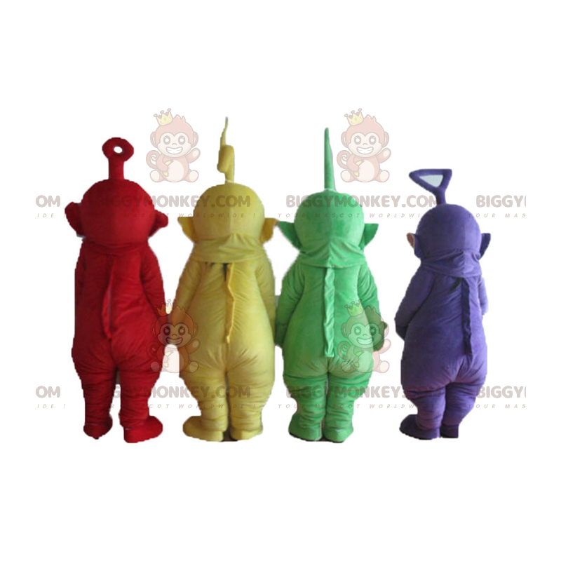 4 Teletubbies mascot BIGGYMONKEY™s colorful TV