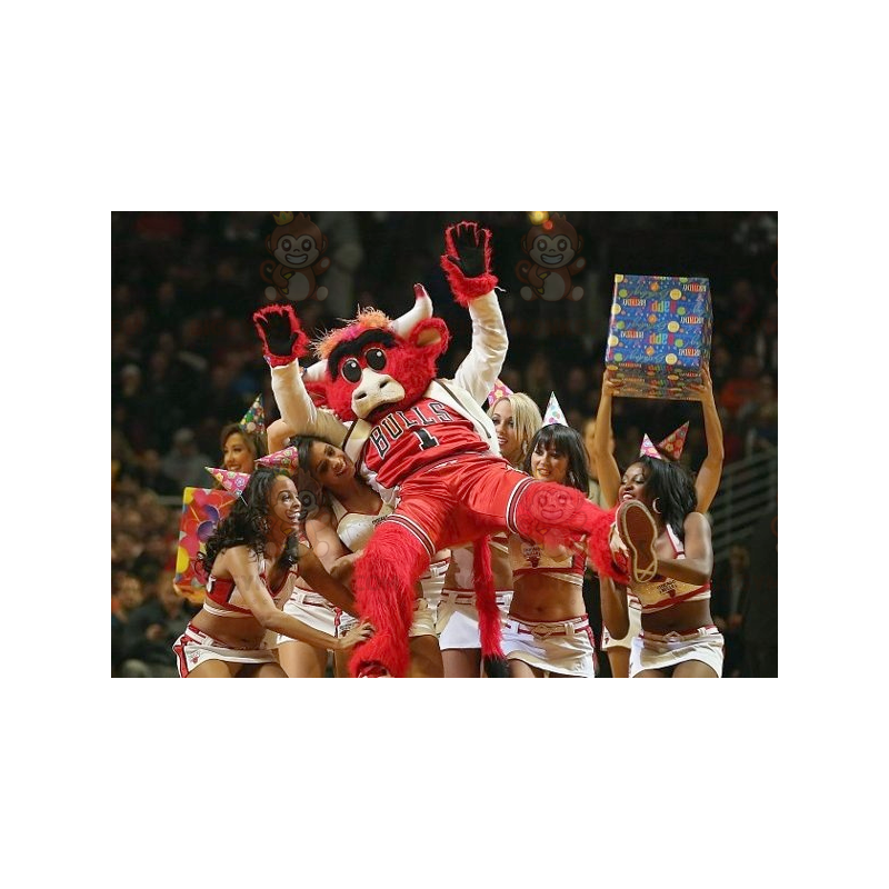 Bull Red Buffalo BIGGYMONKEY™ Mascot Costume - Sizes L (175-180CM)