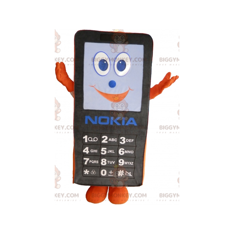 Black and orange mobile phone BIGGYMONKEY™ mascot